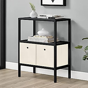 NieEnjoy Foldable Storage Cubes Bins ,11 Inch Cloth Storage Cube Fabric Storage Box Cubes Organizer Baskets with Dual Handles for Home Organizer Set of 3 (Creamy-White)