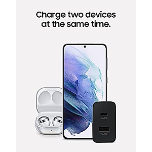 SAMSUNG 35W Dual Port Wall Charger USB C Adapter, Super Fast Charging Block for Galaxy Phones and Devices, Cable Not Included, 2021, US Version, Black