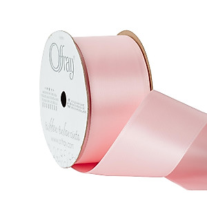 Berwick Offray Wide Double Face Satin Ribbon, Light Pink, 1 1/2 in x 12 ft (38 mm x 3.6 m)