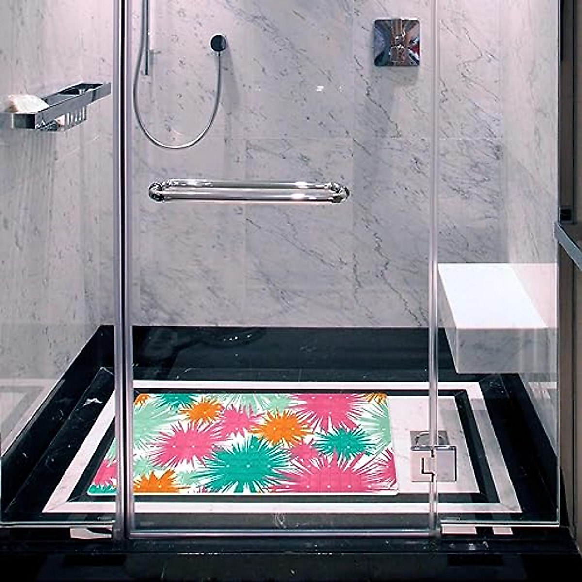 Bath Tub Shower Mat - Anti-Slip PVC Material 15.1x26.8 in, Gentle Cushioning Quick Drying Suction Cups Reliable Solution - Fashion Graffiti Non-Slip Floor Mat