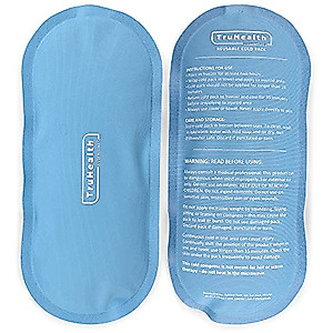 TruHealth Gel Ice Packs (2 Pack) - FSA HSA Approved Large Size 4.5 x 9.5 in for Various Body Pain and Injuries, Reusable, Cold Compress Therapy