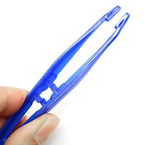 Lind Kitchen 30PCS Blue 11 x 2.3cm Disposable Forceps First Aid Tweezers Plastic Tweezers for Medical, Crafts, Dressing, Gauze, Lab, School, Elementary Science