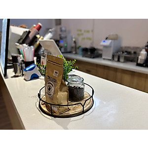 Round Decorative Serving Tray,Farmhouse Wood Tray for Coffee Table,11.5’’ Wooden Tray for Home Decor,Display Tray for Kitchen Bathroom Organizer Coffee Dining Table Centerpiece