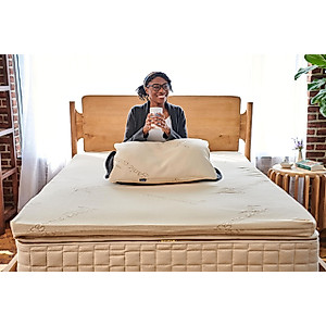 Naturepedic 2'' Adagio Latex Mattress Topper - Thick Cooling Breathable Top Mattress Pad for Back Pain Relief & Full Body Contouring Comfort - Twin