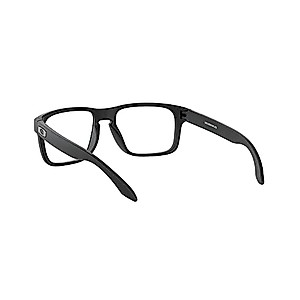 Oakley Men's Ox8156 Holbrook Rx Square Prescription Eyeglass Frames, Satin Black Silver Icon/Demo Lens, 54 mm