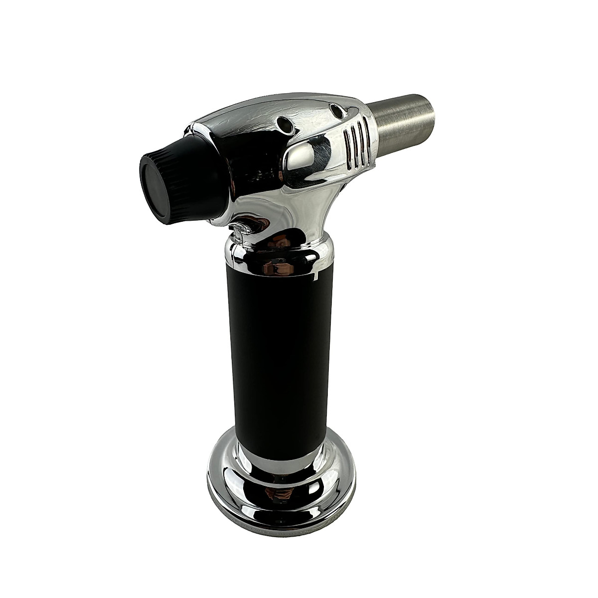 Space King Chrome Finish Wind-Proof Torch Lighter - Adjustable Flame - Child-Lock - Perfect for Camping, Kitchen, Backyard, Travel, Beach, BBQ, Mountain, Outdoors, Travel, Garage, and More. (Silver)