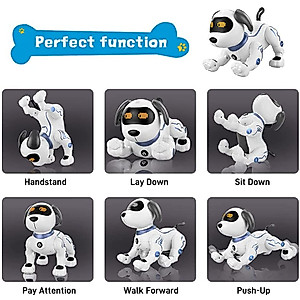 Marstone Robot Dog Toys for Kids 1 2 3 4 5 6+ Yr Old, Voice Control Robotic Puppy for Boy 2 Year Old Birthday Gifts, Remote Control Interactive Program Electronic Pet Toys for Boys and Girls Age 3-5