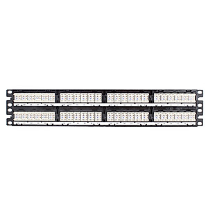 Panduit DP485E88TGY Category-5E 48-Port Flat Punchdown Patch Panel, Black