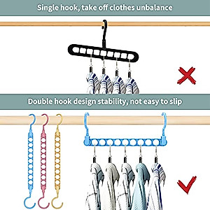 Fancy Home 6 Pack Magic Closet Organizers ,9 Hole Space Saving Clothes Hangers for Heavy Clothes, Closet Organizer Hangers for Dorm Room Essentials, Large
