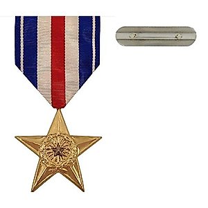 Full Size Medal: Silver Star - 24k Gold Plated