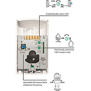 BOSCH SECURITY VIDEO Blue Line Gen Pir Motion Detector, 2 Pack, Blue, 40ft Range, Wall Mount, 94° Field of View, 7-layer Pattern Lookdown Lens