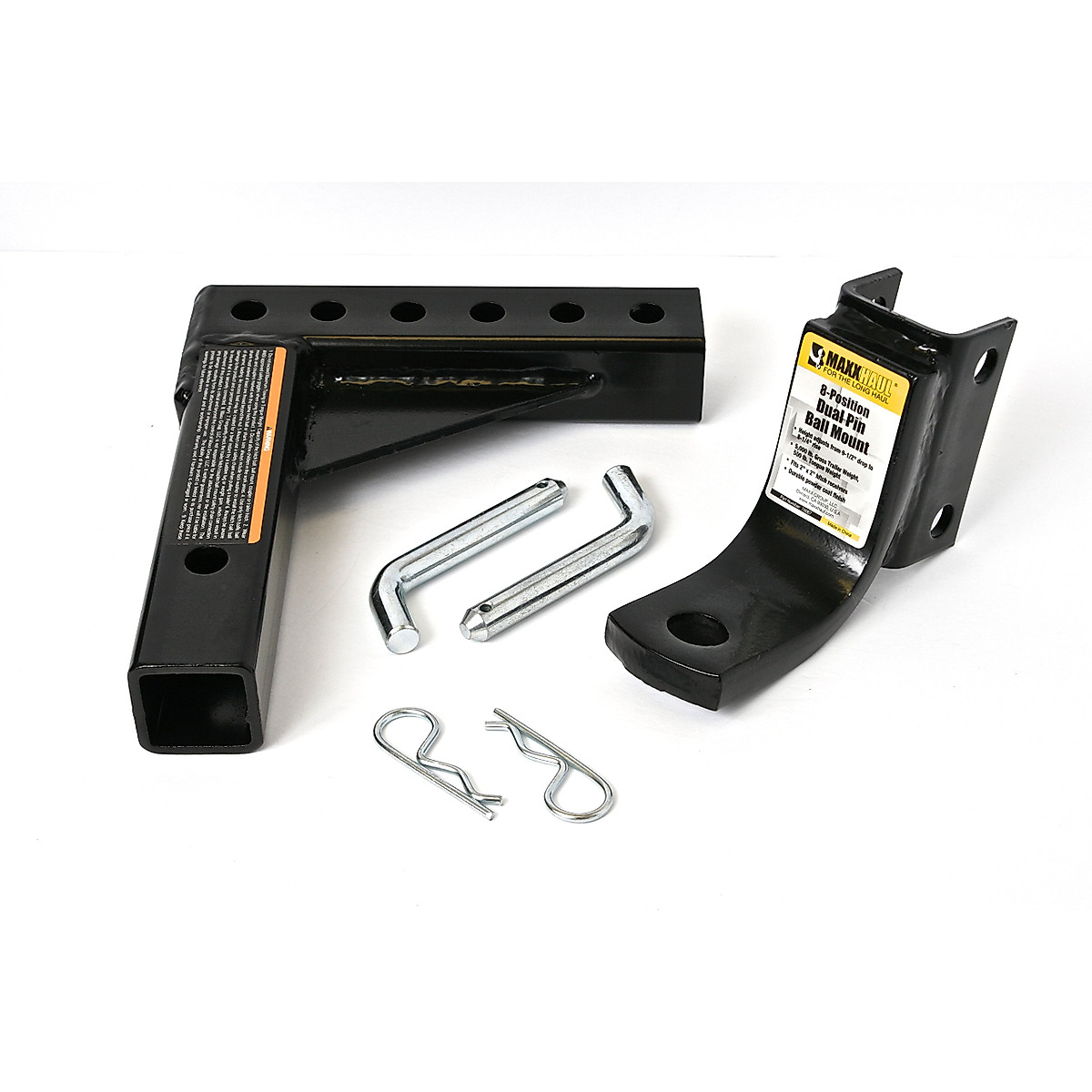 MaxxHaul 70067 Trailer Hitch - 8-Position Adjustable Ball Mount Tow Hitch - 5000 lbs. GTW Capacity , Black