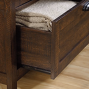 Sauder Miscellaneous Storage Pantry Cabinet, L: 31.02"x W: 17.56"x H: 71.1", Rustic Walnut finish