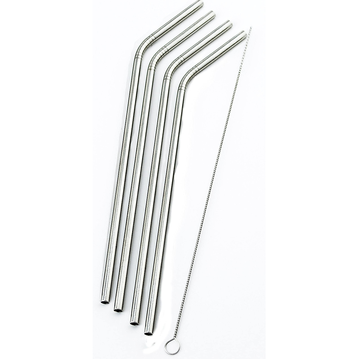 4 Bend Stainless Steel Straws Extra LONG fits 30 oz & 20 oz Yeti Tumbler Rambler Cups - CocoStraw Brand Drinking Straw (4 Bend Straws)