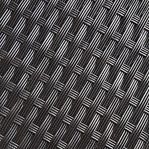 kinbor Black Wicker Patio Loveseat 2 PCS Outdoor Garden Furniture Set Rattan Corner Sofa with Thick Dark Blue Cushions