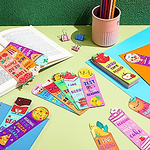 Scented Bookmarks Scratch and Sniff Bookmarks Fruit Food Theme Bookmarks for Kids Assorted Scented Bookmarks Cute Bookmarks for Students, Teens, Food Lovers, 20 Styles (60 Pcs)