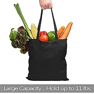 corupuoi Resuable Tote Bag 32 Pack Canvas Bag 6 Oz Eco-Friendly Shopping Bags Suitable for Diy, Promotion, Gifts, Black
