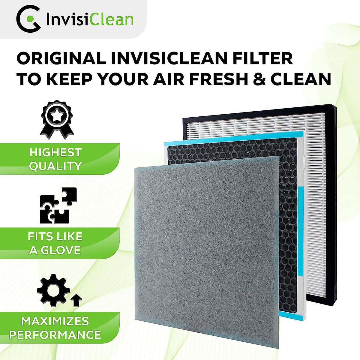 InvisiClean True HEPA/Activated Carbon Replacement Filter - Compatible with InvisiClean Aura IC-5018 and Sensa IC-5120 Air Purifiers