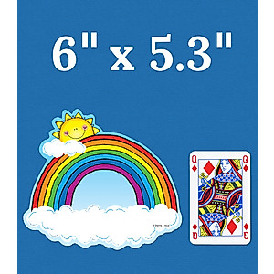 Carson Dellosa Rainbow Cutouts, 36 Sunny Rainbow Cutouts for Bulletin Board, Spring Décor & Classroom Décor, St Patricks Day Classroom Cut-outs, Cutouts for Classroom Spring Bulletin Board Decorations
