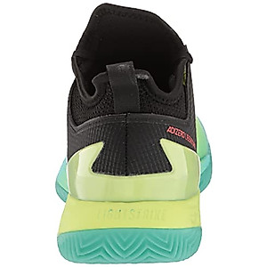 adidas Women's Adizero Ubersonic 4 Clay Tennis Shoe, Black/White/Pulse Lime, 10