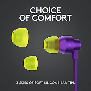 Logitech G333 Gaming Earphones with Dual Audio Drivers, in-line mic and Volume Control, Compatible with PC/PS/Xbox/Nintendo/Mobile with 3.5mm Aux or USB-C Port - Purple