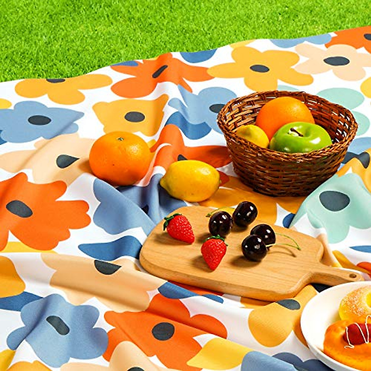 ASPMIZ Floral Tablecloth, Flowers Table Cloth for Spring Summer Fall Autumn, Waterproof Tablecloth for Kitchen Dining Room Picnic Party Banquet, Outdoor Indoor Use Table Cover, Rectangle 60 x 84 inch