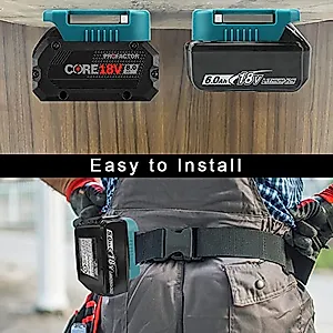 ZLWAWAOL 8 Pack Battery Holder Wall Mount Battery Storage Rack Compatible with Makita/Bosch 18V Lithium Ion Tool Battery BL1860 BL1850 BAT609,（8-Pack Case Blue）