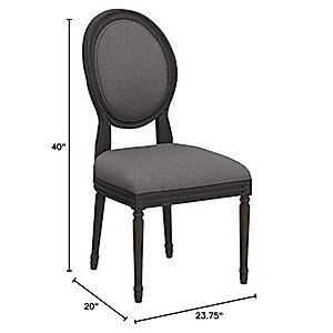 Christopher Knight Home Babbs Traditional Fabric Dining Chairs, Dark Gray, Grey