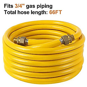 Best brose 3/4" Tubing Pipe KIT 70ft, Corrugated Stainless Steel Tubing with 2 Male Fittings (70)