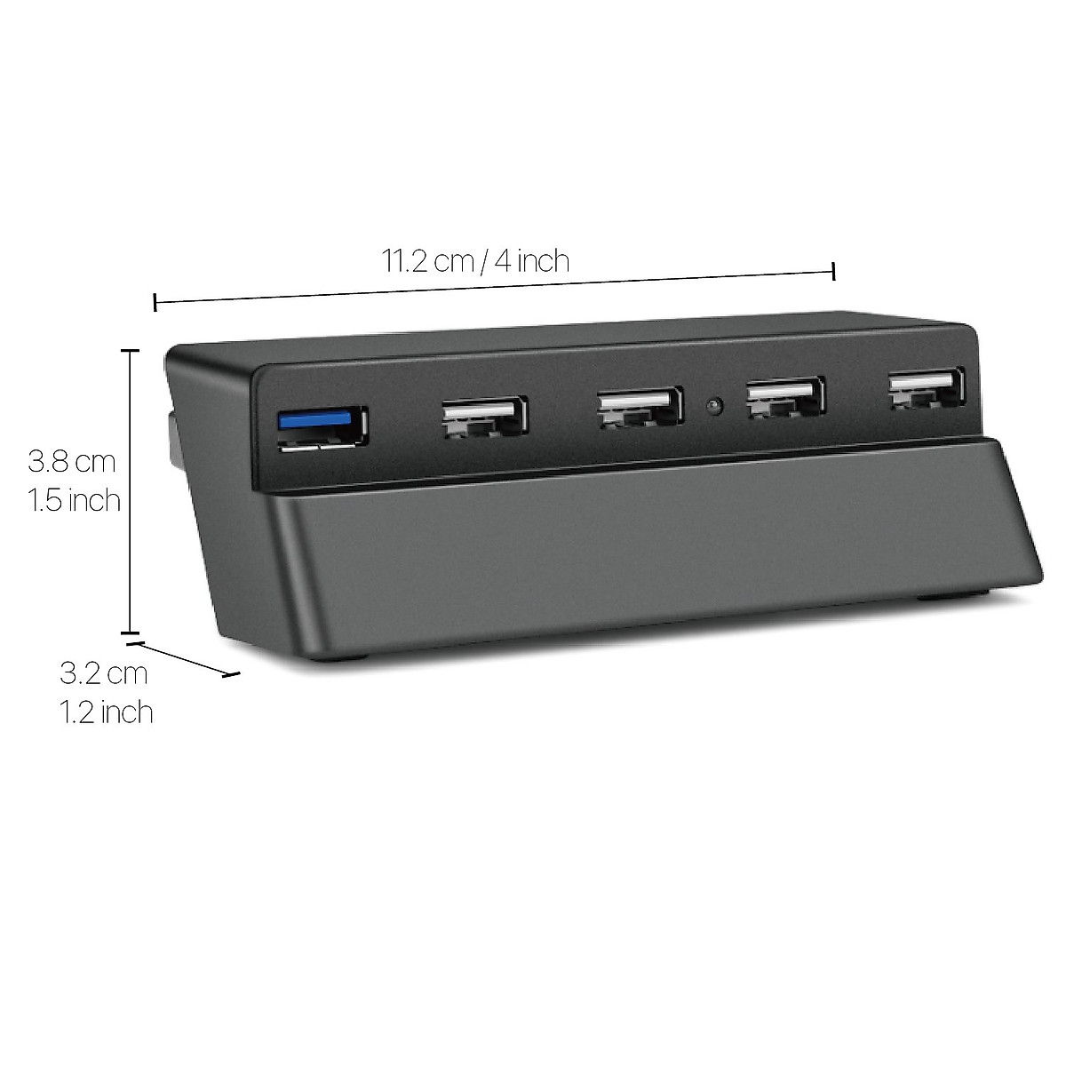 TNP 5 Port USB Hub for PS4 Slim Edition - USB 3.0/2.0 High Speed Extender Adapter Accessories Expansion Hub Connector Splitter Expander for PlayStation 4 Slim Gaming Console (for PS4 Slim ONLY)