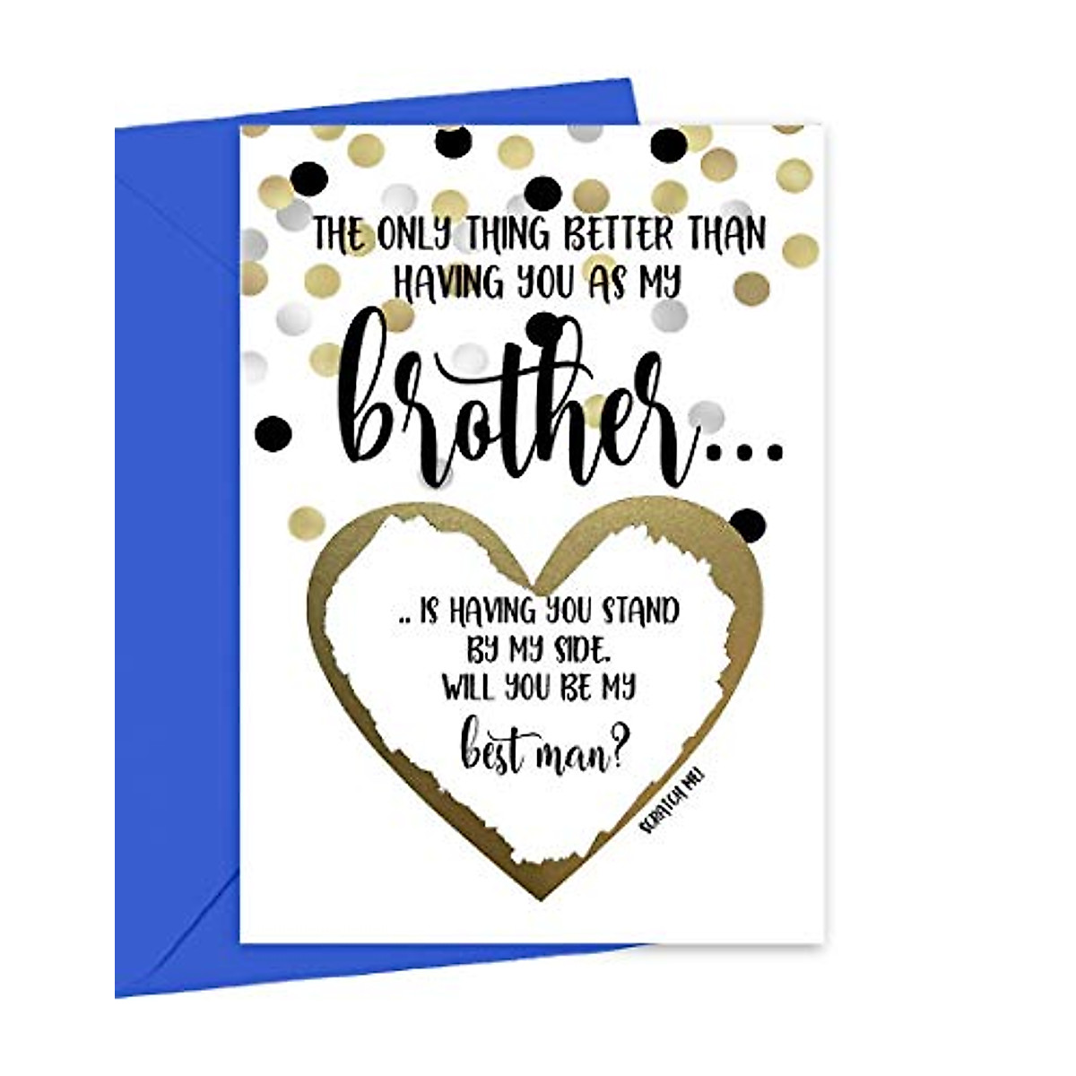 Will You Be My Best Man Scratch Off Card for Brother, Bridal Party Proposal Card from Bride and Groom, Best Friend (Brother Best Man)