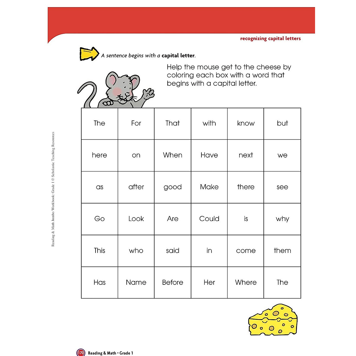 Reading & Math Jumbo Workbook: Grade 1