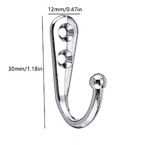 QRZLP Wall Mounted Coat Hooks, Heavy Duty Hanger Hook with Screws Vintage Zinc Alloy Wall Clothes Hanger Coat Hat Hook Cloakroom Hook for Hat, Towel, Key, Robe, Coats, Scarf, Bag, Cap, etc. (Black)
