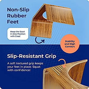 Squatty Potty The Original Bathroom Toilet Stool - Slim Teak Finish, 7 inch Height