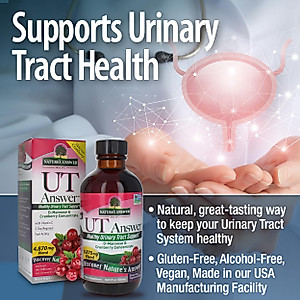 Nature's Answer UT Answer | Urinary Tract System Support | Cranberry Flavor Dietary Supplement | Alcohol-Free, Gluten-Free, Not Tested on Animals & Vegan 4oz