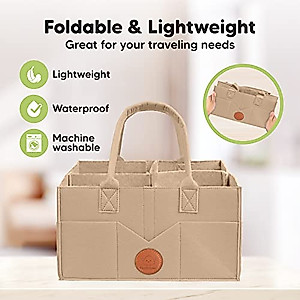 KeaBabies Diaper Caddy Organizer and 5-Pack Organic Burp Cloths Baby Girl, Boy - Baby Organizer for Nursery - Large Burping Cloths for Babies - Car Storage Organizer - Baby Burp Cloths for Girls