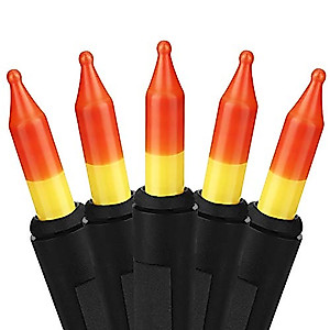 ⭐️Halloween String Lights - 24ft 100 Incandescent Orange&Yellow Mini Bulbs Lights, Halloween Lighting Decor for Outdoor&Indoor Use, Fairy Garden, Yard, Home, Party, Holiday, Halloween Decorations