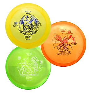 Yikun Disc Golf Disc Starter Set 3pcs Includes Golf Disc Driver Mid-Range Putter Disc Golf Set Beginner 165-176g Premium Disc Golf Set for Competition