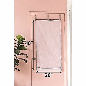 ALYER Ultra Large Door Hanging Mesh Laundry Hamper Basket,Collapsible Stuffed Animal Storage Bag Organizer (Gray)