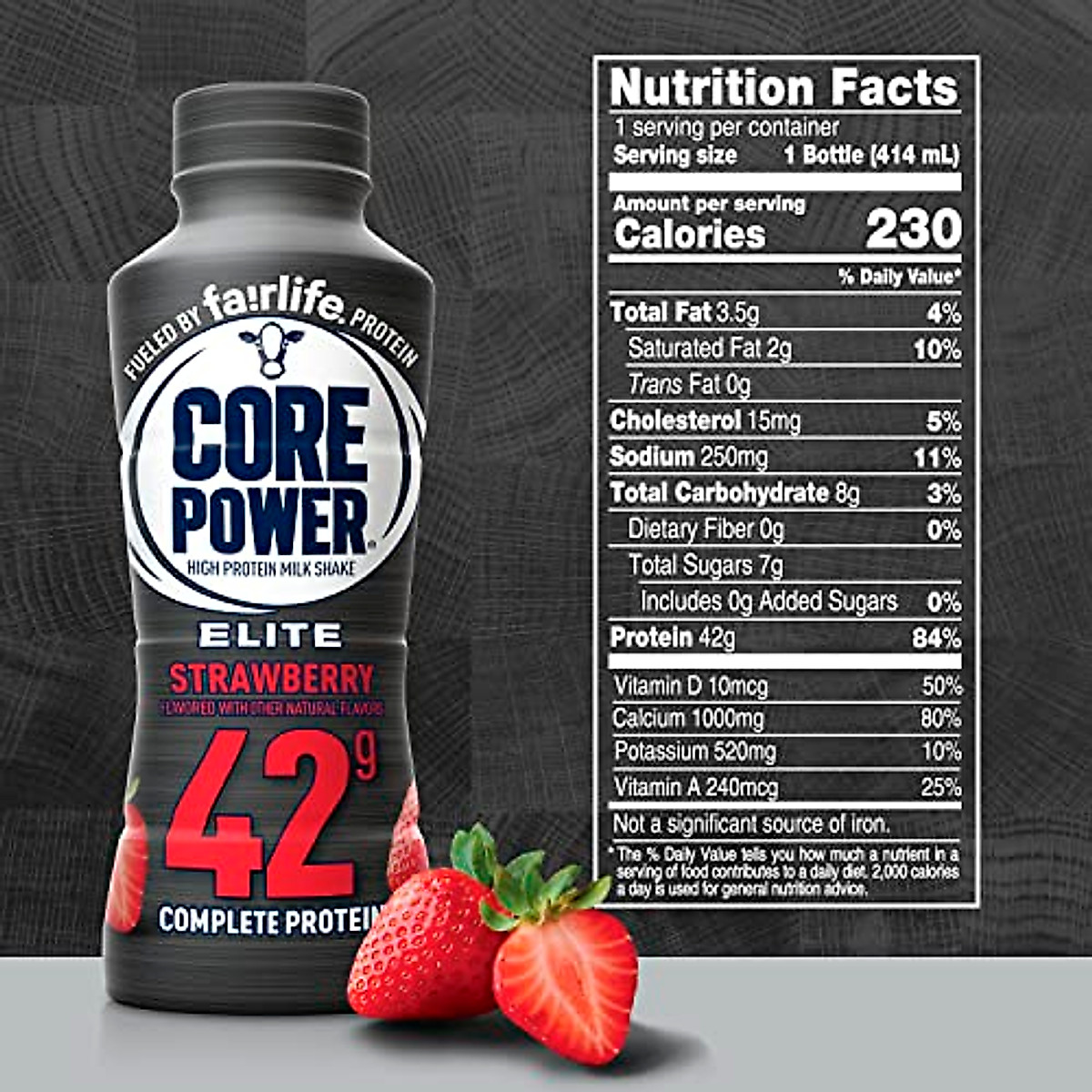 Fairlife Core Power Elite 42g High Protein Milk Shake, Ready To Drink for Workout Recovery , Strawberry, 14 Fl Oz