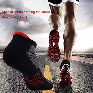 JOYNÉE Mens Ankle Low Cut Athletic Tab Socks for Men Sports Comfort Cushion Sock 6 Pack,Multicoloured,Sock Size 10-13
