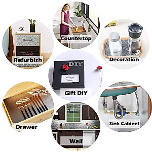 Kitchen Backsplash Oil-Proof Wall Stickers, Heat Resistant Self Adhesive Aluminum Foil Peel and Stick Papers for Cabinet Drawer Dresser 11.8" x 200 inches(Leather Texture)