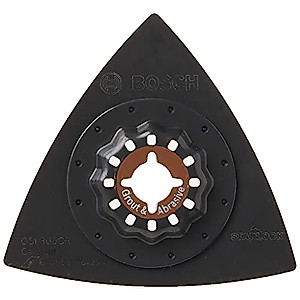 BOSCH OSL300CR 1-Piece 3 In. Starlock Oscillating Multi Tool Grout & Abrasive Carbide Grit Delta Rasp for Applications in Thinset Removal