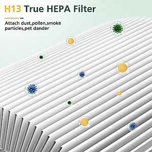2 Pack H13 True HEPA Replacement Filter Compatible with Crane EE-5068 Air Purifier, Part Number HS-1946