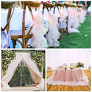 MECCANIXITY Tulle Ribbon Rolls Netting Fabric Spools 6 inch 25 Yards Light Blue for Christmas Wrapping Wedding DIY Crafts