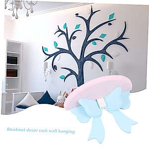 CORHAD 1pc Bow Tie Rack Office Decor Wall Shelf Bowknot Bedroom Shelf Floating Shelves Nursery Decor Office Shelving Kids Bookshelf Semi Wooden Small Bookshelf Child