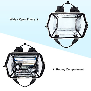 LIGHT FLIGHT Clear Backpack Heavy Duty Transparent Backpack Set See Through Bookbags Durable Backpacks for School, Security, Black