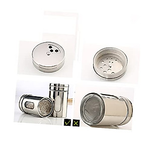 Seasoning Bottle Glass Sauce Bottles Stainless Steel Shaker Seasoning Containers Organiser Silver Pepper Shaker Seasoning Storage Box Condiment Bottle Castor Barbecue Sealed Jar