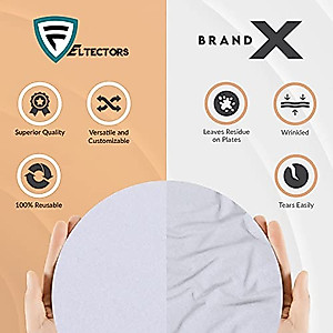 Felt Plate China Storage Dividers Dish Protectors 48 Pack White Extra Large Thick and Premium Soft (White, Round)