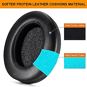 WH XB910N Earpads Cushions Replacement Compatible with Sony WH-XB910 XB910N Extra Bass Noise Cancelling Headphones,(NO fit WH-H910N Model) Ear Pads with Softer Protein Leather (Black)